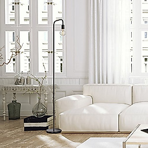 Globe Electric 12937 Holden 70" Floor Lamp, Black, Satin Finish, In-Line On/Off Foot Switch