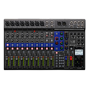 Zoom LiveTrak L-12 Digital Mixer & Multitrack Recorder, for Music, Podcasting, and More, 12-Input/ 14-Channel SD Recorder, 14-in/4-out USB Audio Interface, 5 Powered Headphone Outputs