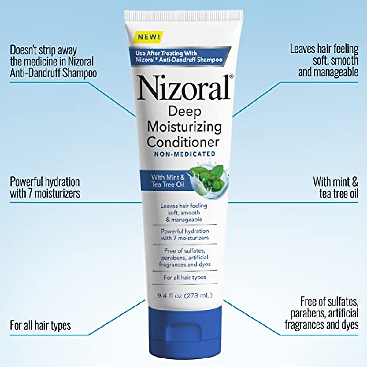Nizoral Anti-Dandruff Shampoo, 7 oz + Deep Moisturizing Conditioner, 11 oz Bundle