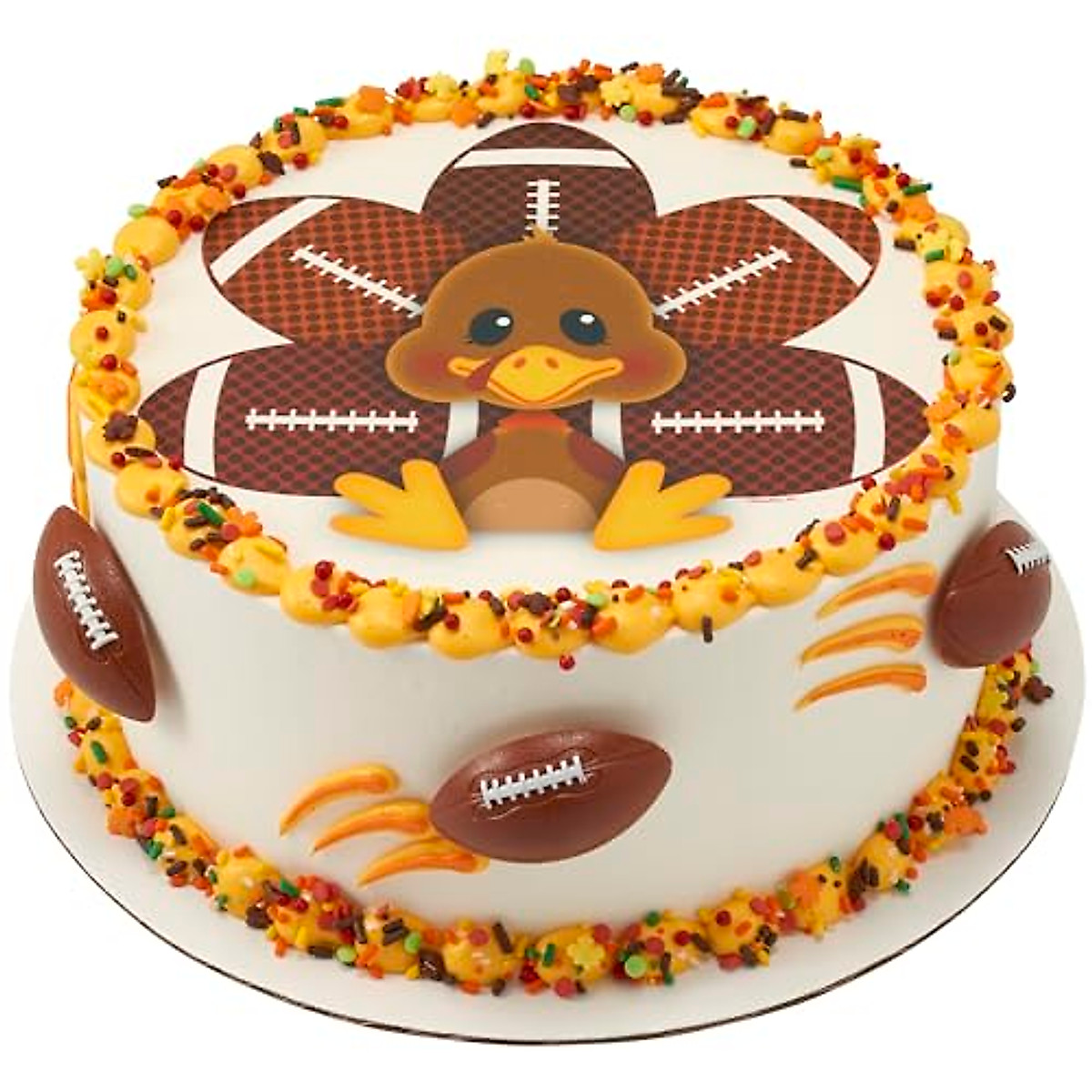 DECOPAC 3D Football Rings, Cupcake Decorations, Food Safe Cake Toppers – 24 Pack, Multicolor