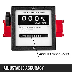 VEVOR Mechanical Fuel Meter 40 GPM Fuel Flow Meter 4-Digital Batch Display Fuel Transfer Meter 1 Inch Diesel Fuel Flow Meter All Fuel Transfer Pumps Gasoline Flow Meter