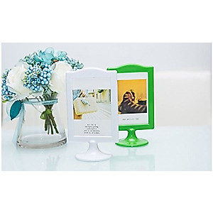 4x6 Double Sided Standing Picture Frames,4 Pack Vertical Photo Frames with Inserts and Base,2 Sided Table Menu Display Stand Frame for Display Restaurant Signs,Wedding Table Numbers (White)
