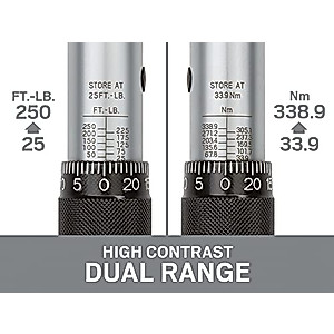 TEKTON 1/2 Inch Drive Micrometer Torque Wrench (25-250 ft.-lb.) | 24340