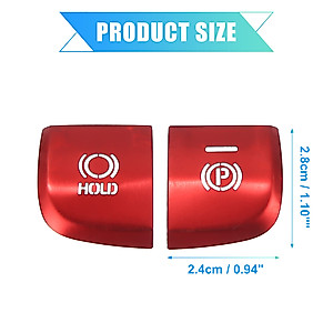 X AUTOHAUX 1 Set Car Electronic P Gear Brake Button Decoration Stickers Center Console Handbrake Parking Brake Sticker Decal for Toyota Supra GR 2018-2022 Red