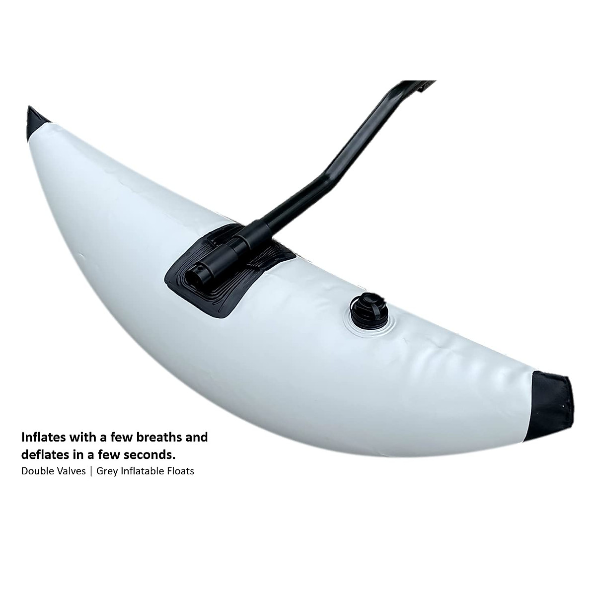 Pactrade Marine Boat Kayak Canoe Outrigger Stabilizer System PVC Inflatable Float Buoy Buoyant Fishing Grey Gray Tube Sidekick Arm Kit Breath Kayaking Rod Adjustable Accessories Repair Patches Outdoor