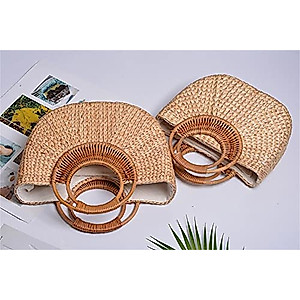 Women Girl Tote Bag Straw Hobo Handbag Fashion Woven Top Handle Bag Shoulder Bag Beach Purse Moon Bag Bucket Bag 2023 Summer