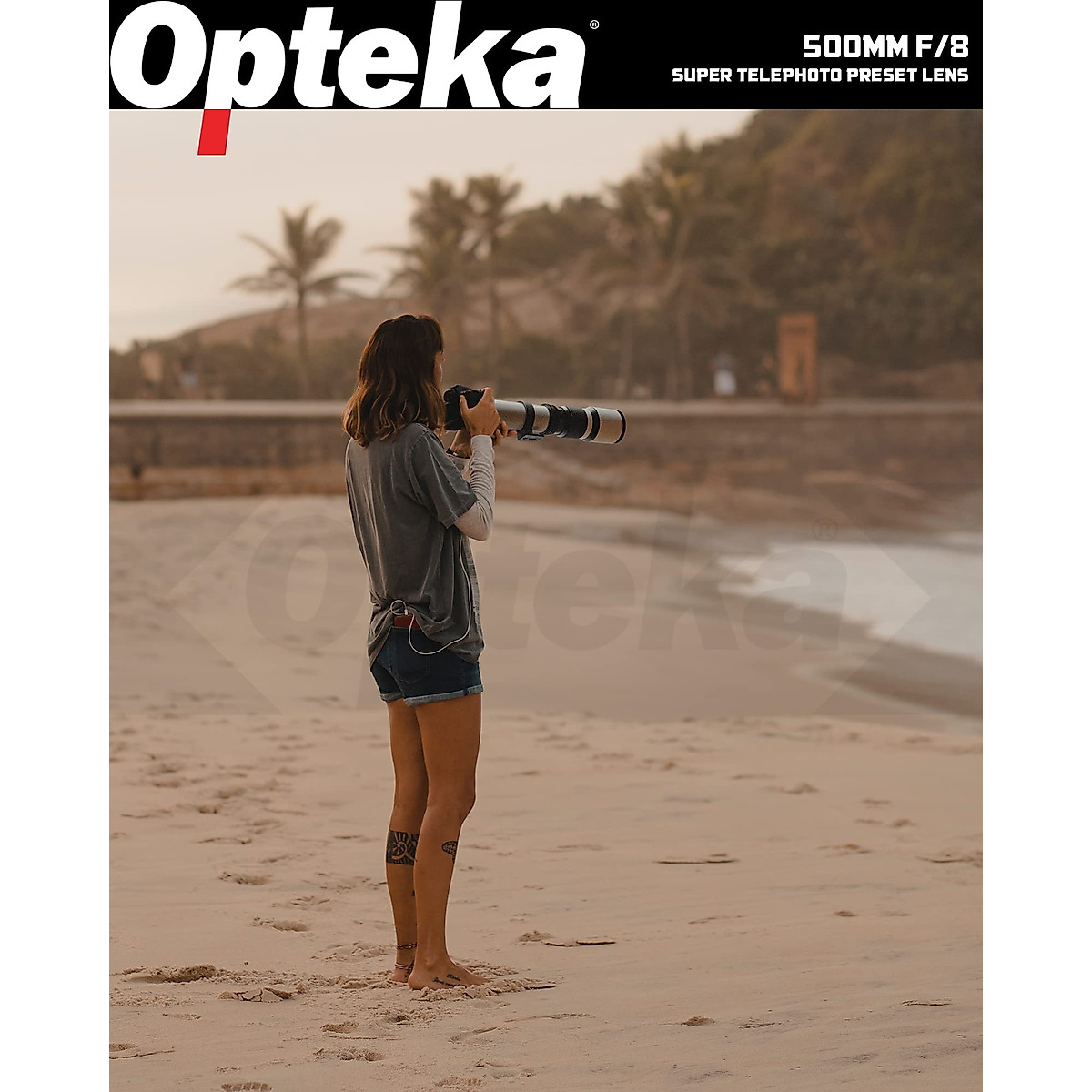 Opteka 500mm/1000mm f/8 Manual Telephoto Lens for Canon EF EOS 90D, 80D, 77D, 70D, 60D, 60Da, 1Ds, Mark III II 7D, 6D, 5D, 5DS, Rebel T8i, T7i, T7s, T7, T6s, T6i, T6, T5i, T5, T4i, SL3, SL2 (White)