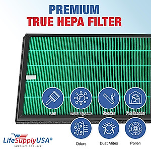 LifeSupplyUSA True HEPA Filter Replacement Compatible with Rabbit Air BioGS 2.0 SPA-550A and SPA-625A Air Purifier