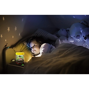 Dino World Terrarium Kit for Kids - LED Light in Lid Dinosaur Easter Toys for Boys &, Girls Age 3, 4, 5, 6, 7, 8+ Year Old Boy Gifts - Dinosaur Garden + Toy Dinosaurs - STEM Science Gardening Kits