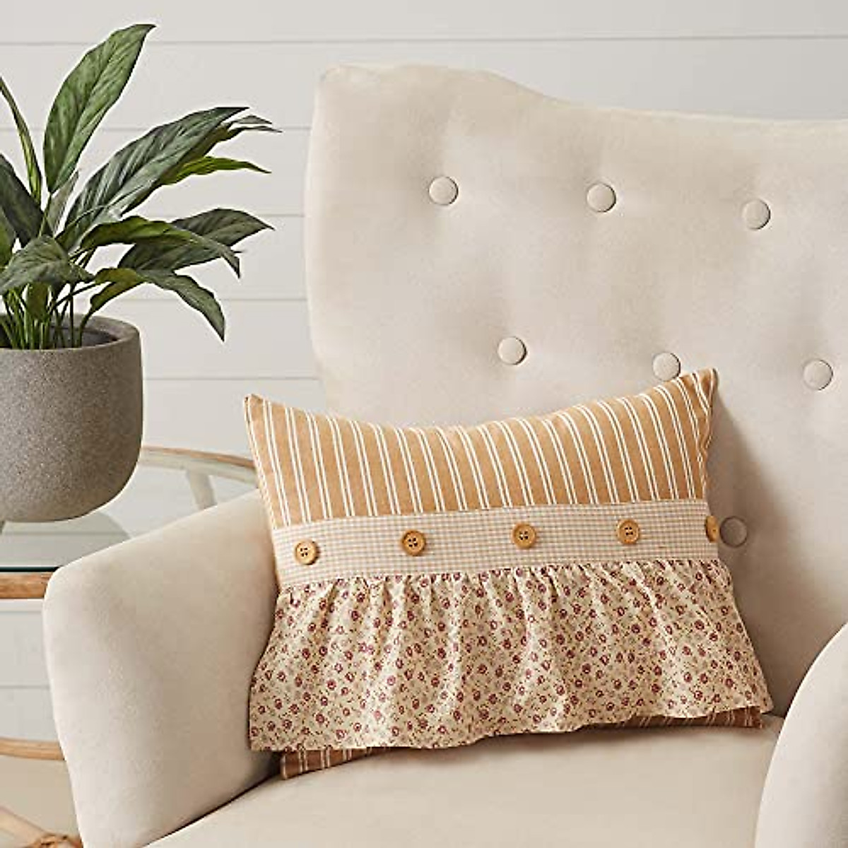VHC Brands Camilia Ruffled Pillow 14x19