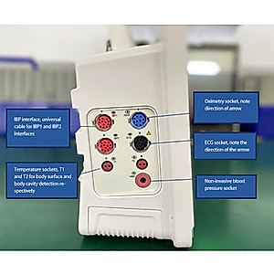 Veterinary Equiment Vet Patient Monitor Multiparameter ICU Machine, ECG, Blood Oxygen, Blood Pressure, Respiratory Rate, Body Temperature, Heart Rate Veterinärmonitor for Dog, Cat and Animal