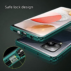 Jonwelsy Case for Samsung Galaxy S22 Ultra, 360 Degree Front and Back Clear Tempered Glass Full Body Protection Magnetic Adsorption Metal Bumper Frame Flip Cover for Samsung S22 Ultra (Burgundy)