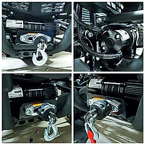 AC-DK 4500 lb. Electric Synthetic Rope ATV/UTV Winch Kits, DC 12V Wireless Winch for Towing Off Road Trailer Winch with Wireless Remote Control, Winch Mounting Bracket, Winch Rope Stopper