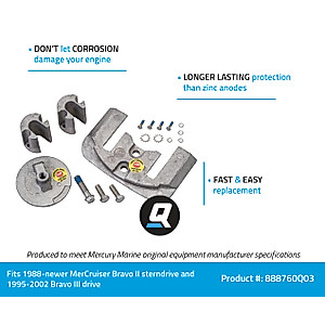 Quicksilver 888760Q03 Magnesium Anode Kit for MerCruiser Bravo II and Bravo III Drives