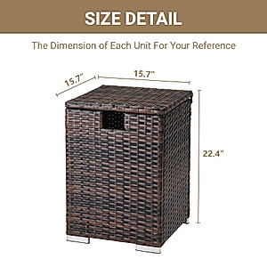 Propane Metal Tank Cover Table for Gas Fire Pits for Hiding Propane Tanks, 40*40*57cm Hideaway Table with Side Handles, Brow