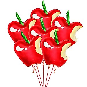 Apple Balloons for Back to School Decorations - Pack of 6,snow white birthday party decorations