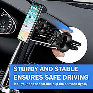 Car Mount Air Vent Cell Phone Holder Pop Cup Suction Car Mount for Collapsible Grip/Socket Mount Dashboard Desk Wall Bracket for GPS Navigation All Smartphones