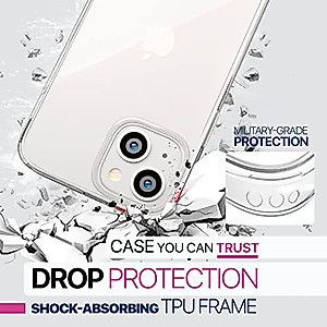 FlexGear Case for iPhone 14 with 2X Tempered Glass Screen Protectors [Full Protection] - Crystal Clear