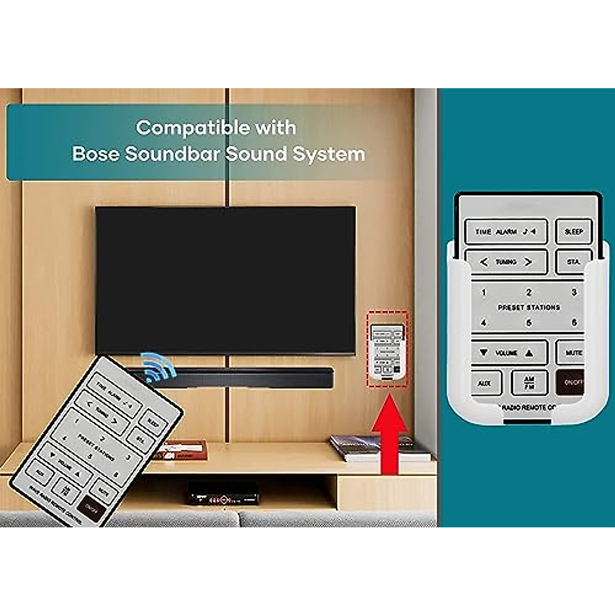 Replacement Remote Control for Bose AWR1-1W AM189930 AWR1R2 AWR131 AWR1W2 AWR123 AWR1 AWR1-G1 AWR1-2W AWR1-4A AWR1W1 AWR1R3 AWR1W3 AWR113 AWR2 Clock Wave Radio