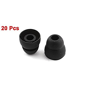 uxcell 20pcs Replacement Earbuds Tips, Soft Silicone Ear Cover Cushion for in-Ear Earphone, 13 x 13mm Earpads with 5mm Inner Hole for Wireless Bluetooth Ear Buds Headphone Pads, Black