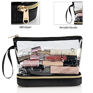 Ethereal Travel Makeup Bag, Clear Cosmetic Bag Make Up Organizer TSA Approved Toiletry Bag, Waterproof Pouch for Women Purse for Toiletries Accessories Brushes