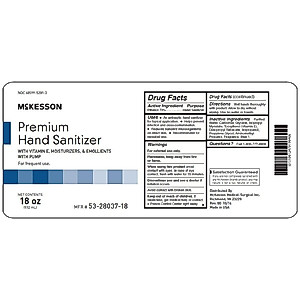McKesson Premium Hand Sanitizer Ethyl Alcohol Gel Pump Bottle 18 oz.