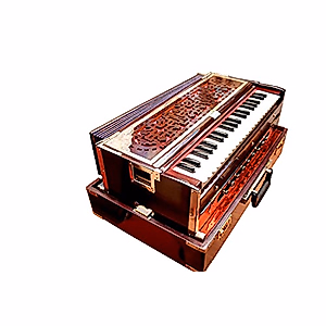 Non Scale Changer Harmonium LYDNSC-1 Concert Folding Auto Push Mohonlal Delux Double Reed 9Stopper 3 1/2 Octaves Burma Teak Wood Brass Work 7 Part Blow With Padding Bag buy only from LYDIAN