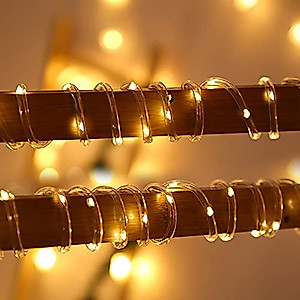 HJHSH Outdoor Solar String Lights, Decorative Lighting Warm White with 8 Modes Festival Lighting Waterproof Multi-Coloured for Patio Home Garden Christmas Parties (Length : 22m, Light : Warm Light)