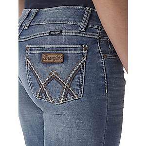 Wrangler Women's Retro Mae Mid Rise Stretch Boot Cut Jean, Deadwood, 17W x 32L