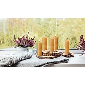 BOLSIUS 4 Pack Yellow Rustic Pillar Candles - 2.75 X 7.5 Inches - Premium European Quality - Includes Natural Plant-Based Wax - Unscented Dripless Smokeless 85 Hour Party Décor and Wedding Candles