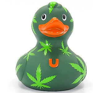 Hemp Rubber Duck Bath Toy by Bud Ducks | Elegant Gift Packaging - "Your bud in the tub!" | Child Safe | Collectable