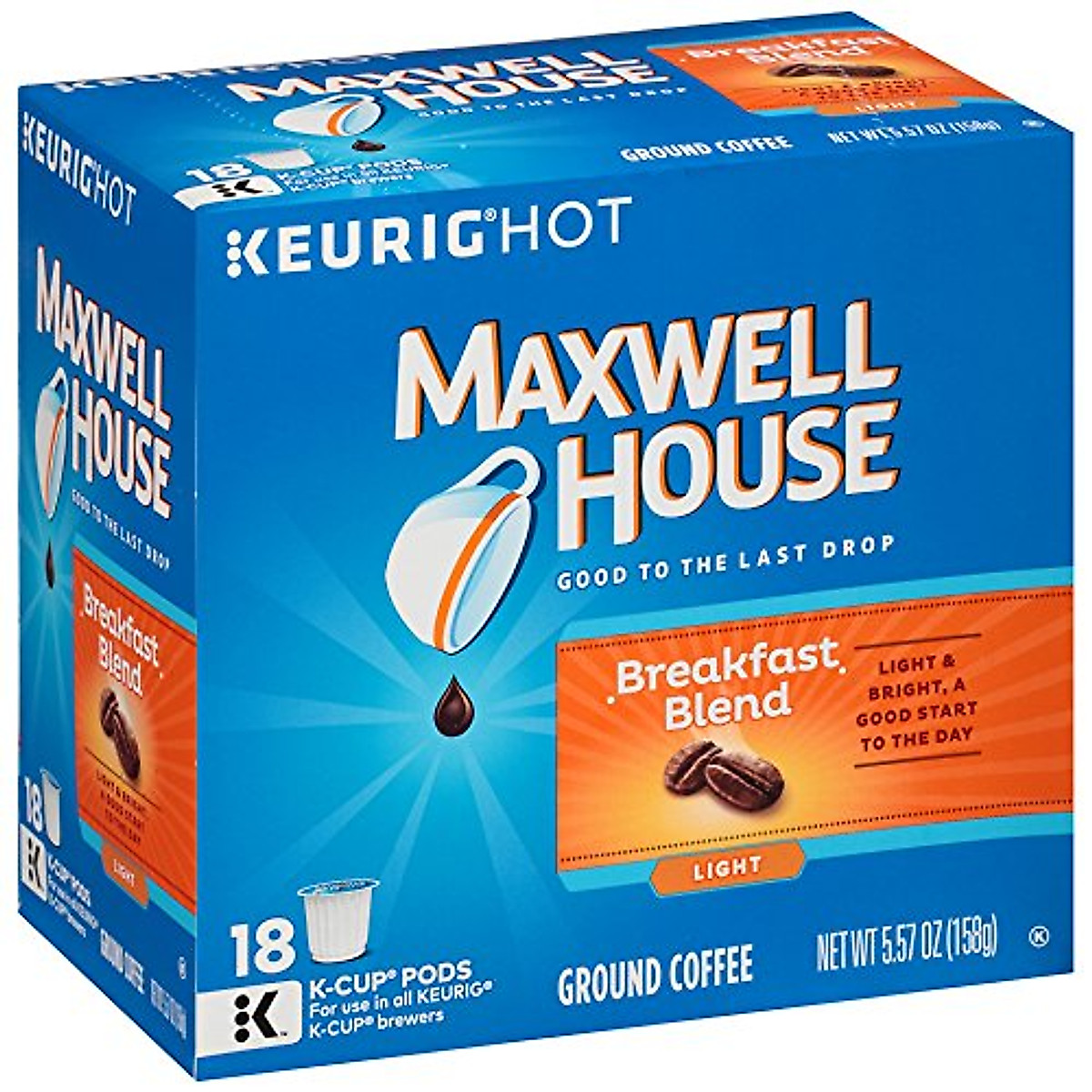 Maxwell House Breakfast Blend K-CUP Pods, 18 (Pack of 6)