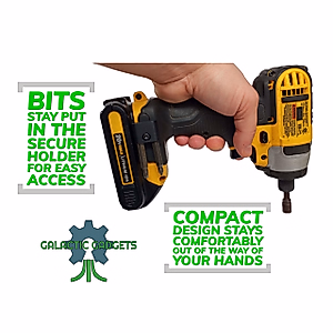 MAGNETIC Bit Holder for Craftsman V20 Drill/Driver, Side Mounted, Strong Magnets, Low Profile Design - Galactic Gadgets (Red)