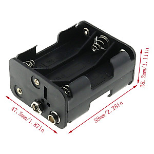 E-outstanding AA Battery Holder 2Set 6x1.5V AA Black Thicken Battery Holder Case Box with I Type Wired Battery Clip Standard Snap Connector