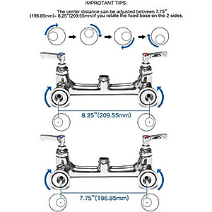 JZBRAIN Wall Mount Faucet Heavy Duty Commercial Faucet 8 Inch Center with 12" Swing Spout 2.2 GPM High Pressure Wall Mounted Kitchen Sink Faucet Brass Constructed & Chrome Polished