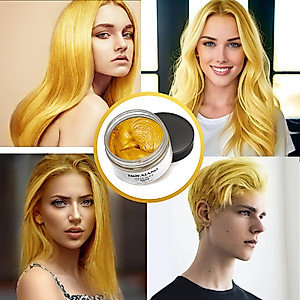 Temporary Hair Color Wax - 4.23 oz Instant Cream Pomade for Party, Cosplay, and Easy Cleaning (1, Gold)