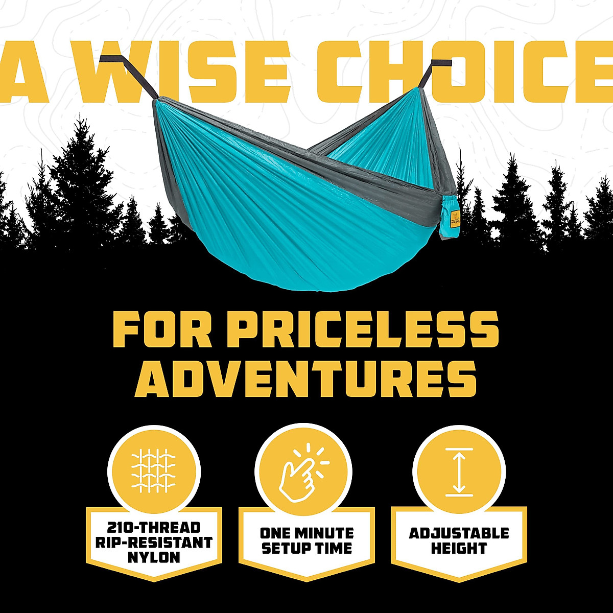 Wise Owl Outfitters Camping Hammocks Duo - Set of 2, Adults and Kids Hammock for Outdoor, Indoor, Single & Double Use w/Tree Straps - Camping Gear Essentials