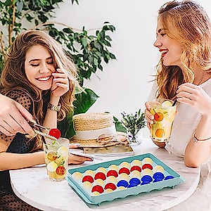 33 Cavity 1.2 Inch Cubes with 3-Pack Ice Cube Trays: Round, Circle, Sphere Molds + Crafted from TPE (Thermoplastic Elastomers) Ideal for Small Ice Cubes, Chilling, & Cocktails