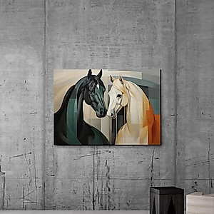 Majestic Black Stallion Galloping In The Clouds, Black Horse On Salt Flats, Canvas Print, Black Horse Print, Black Horse Wall Art