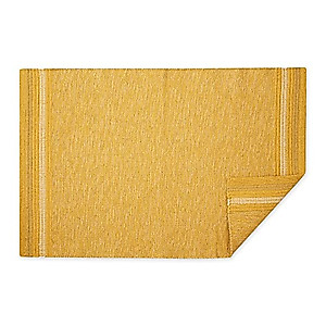 DII Variegated Recycled Yarn Modern Edge Stripe, 2x3', Honey Gold