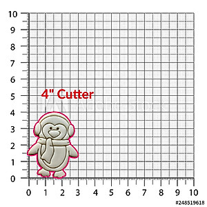 Sweet Prints Inc Penguin with Earmuffs Cookie Cutter - Dishwasher Safe