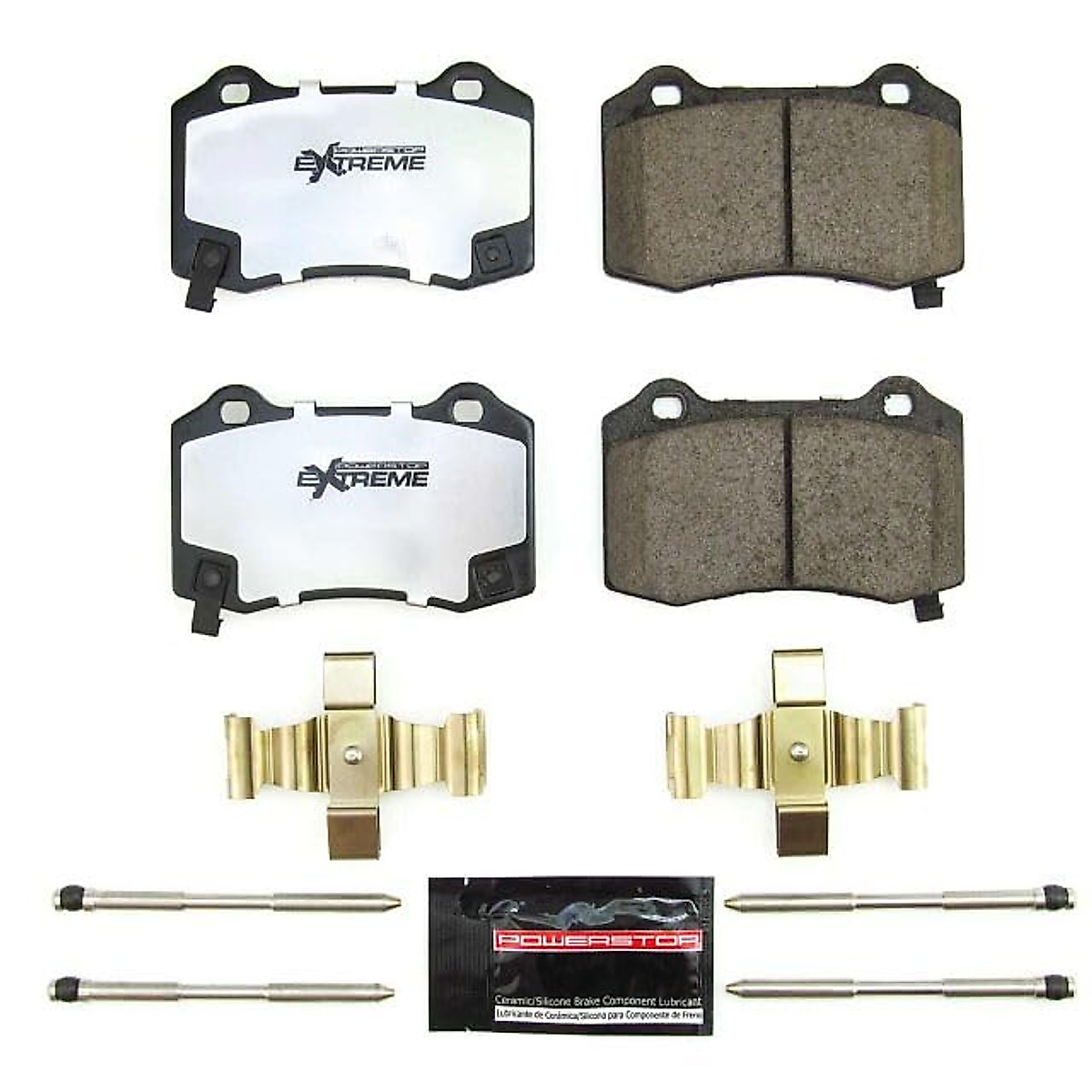 Power Stop Z26-1053B Z26 Street Warrior Rear Carbon Fiber Ceramic Brake Pads with Hardware For Dodge Durango 2018-2022, Jeep Grand Cherokee 2018-2021 [Model Specific]