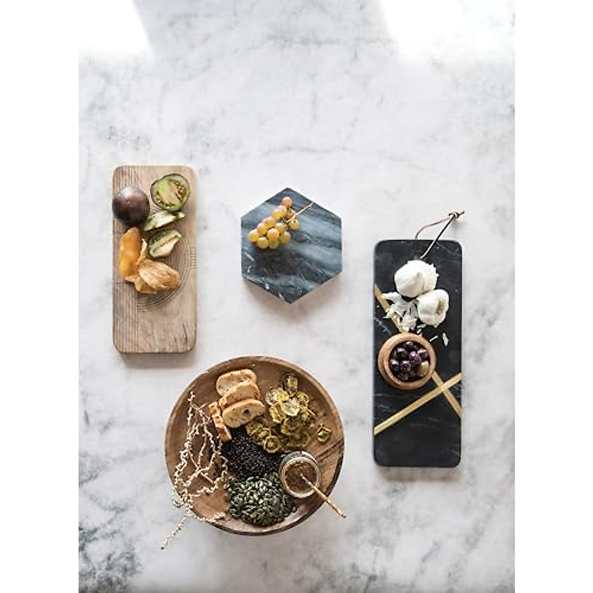 Bloomingville Round Natural Mango Wood Footed Cake Stand Bowl, Pack of 1