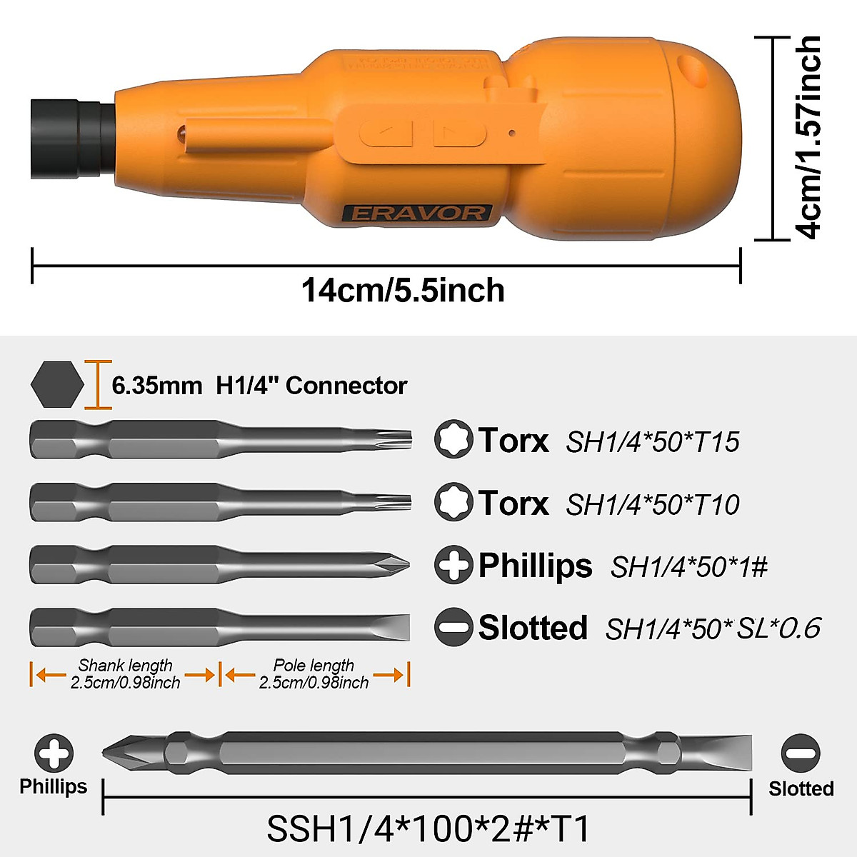 ERAVOR 3.6V Electric Screwdriver Cordless, Rechargeable Power Screwdrivers Set With Tool Bag, Cordless Screwdriver Tool Kit w/LED, 1/4" Hex Magnetic Bit Holder, Automatic Manual Use for Home Repairs