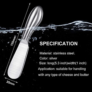 Linwnil Spreader Knife Set,6-Piece Cheese and Butter Spreader Knives,Mini Serving Tongs,Stainless Steel Multipurpose Butter Knives