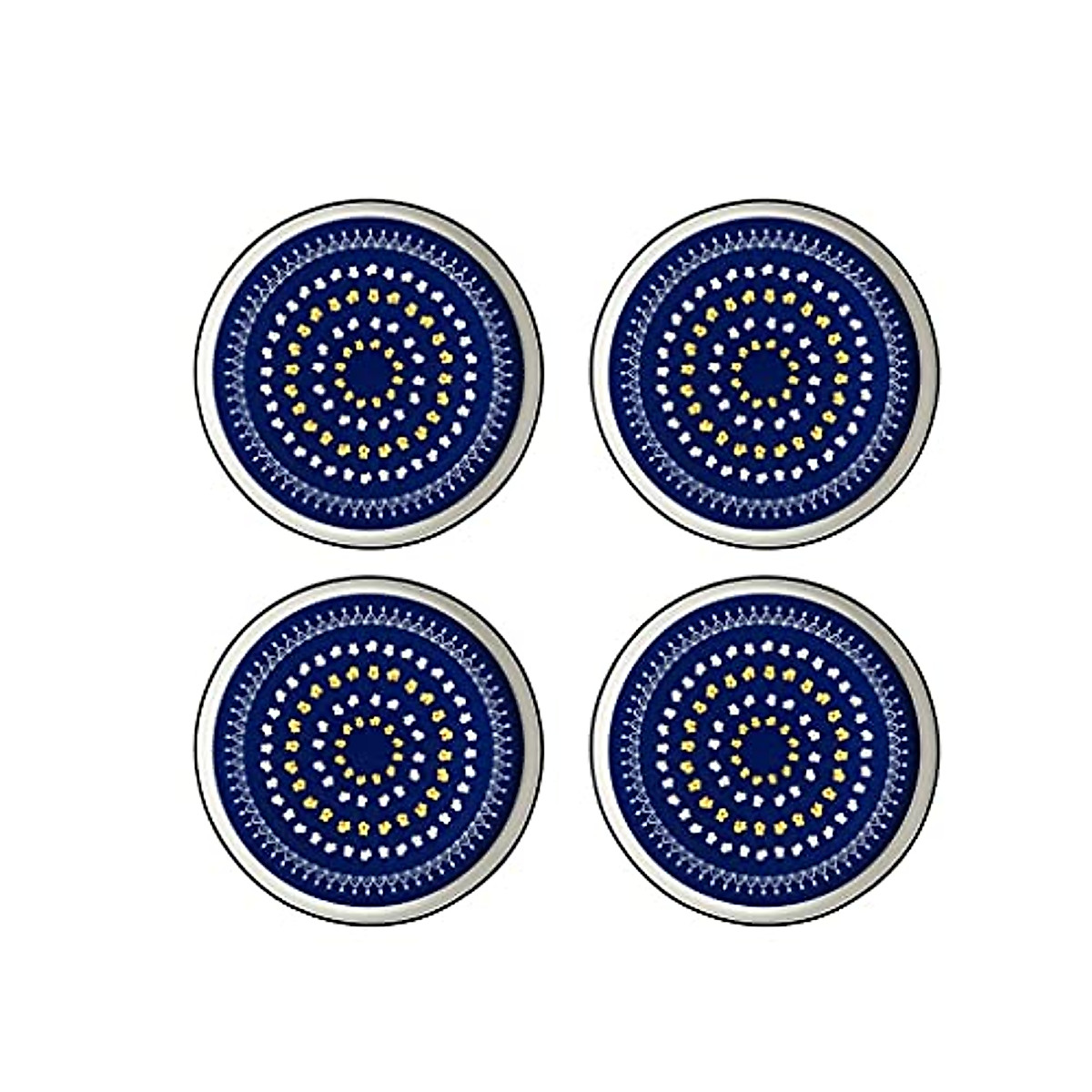 WAOCEO Appetizer Bowls Set of 4 Ceramic Sauce Dish Soy Sauce Dipping Plates Snack Sushi Fruit Appetizer Plates Side Dishes 4.33inches Salad Bowls (Color : Blue3)