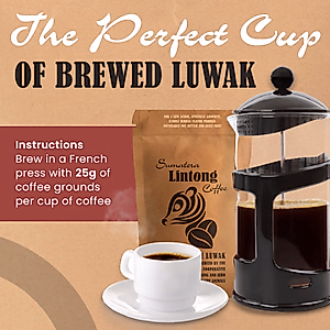 Wild Kopi Luwak, the World’s Most Exclusive Coffee, Sustainably Sourced From Sumatra, Indonesia (100gr / 3.5oz)