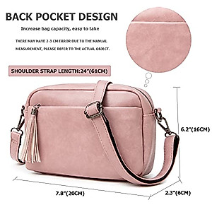 myfriday Lightweight Medium Crossbody Bag for Women, Camera Shoulder Purses Pocketbooks with Tassel and Triple Zipper Pocket