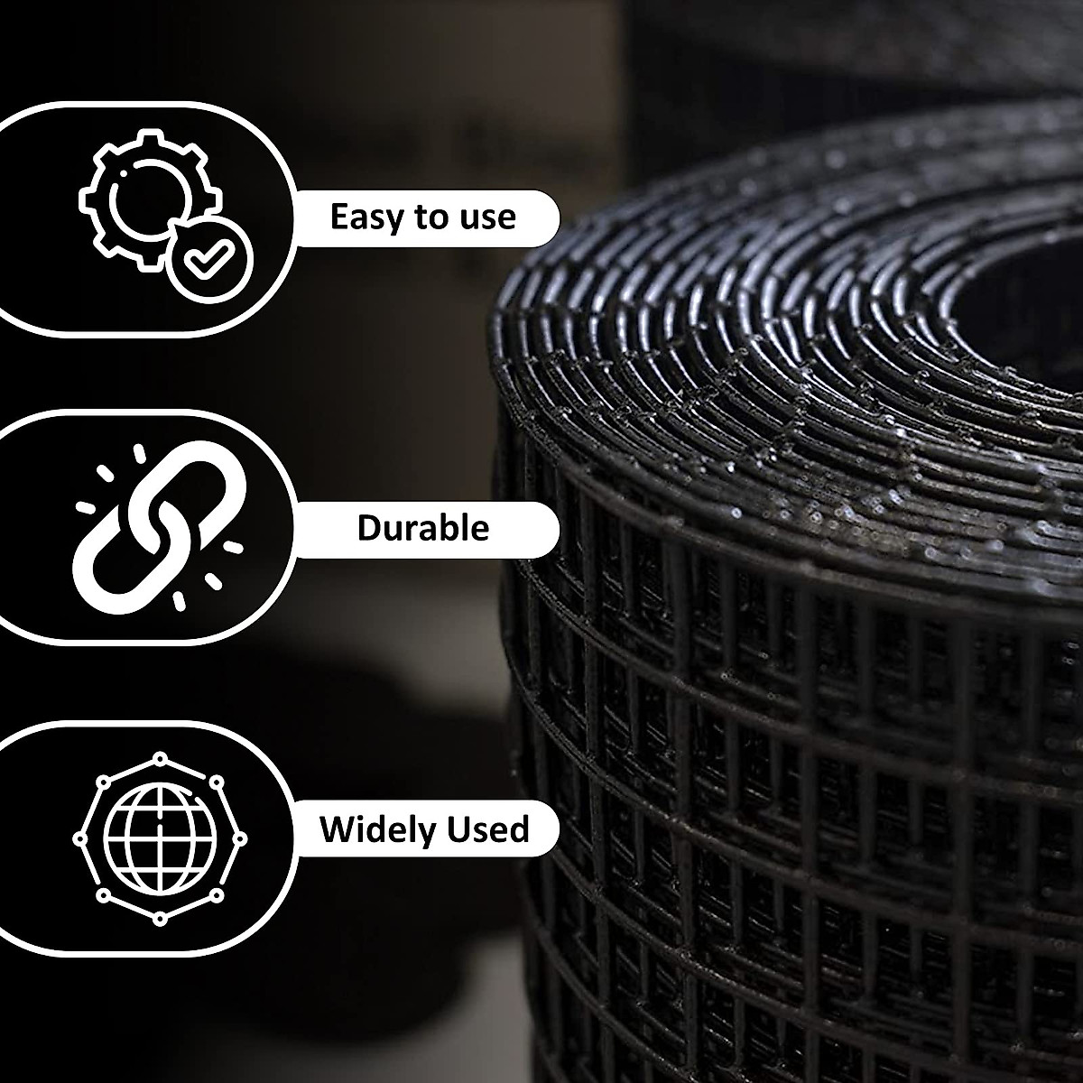 MEFBANT Solar Panel Bird/Critter Guard with 70 Aluminum Fasteners Clips.6 Inches x 100 Feet Solar Panel Protection Device Roof Protection Net ， PVC Coated Galvanized Steel Coil，