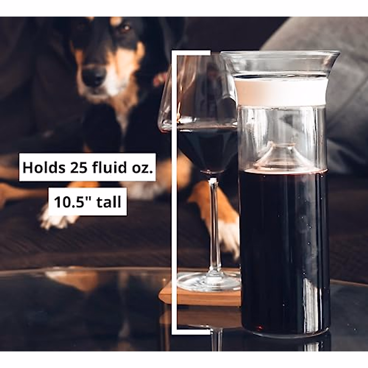 Savino | Glass Wine Saving Carafe | Clear | 750ml | For Non-Sparking Wines | Luxury Glass Wine Preserver | Dishwasher Safe & Shatterproof | Fresh Up to 7 Days | Wine Saver | Wedding Gift